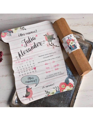 Invitación de boda pergamino | Bodas 2020